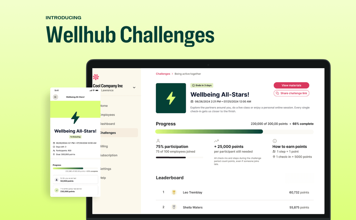 Challenge your team to daily wellbeing with Wellhub Challenges